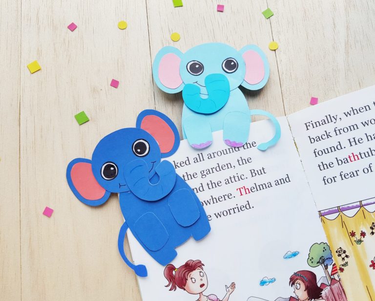 Make Reading Fun With Crafts - Elephant Bookmark - The Library Doctor